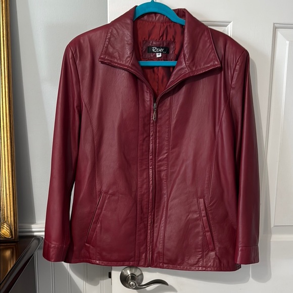 Remy Leather | Jackets & Coats | Remy Leather Red Leather Jacket With ...